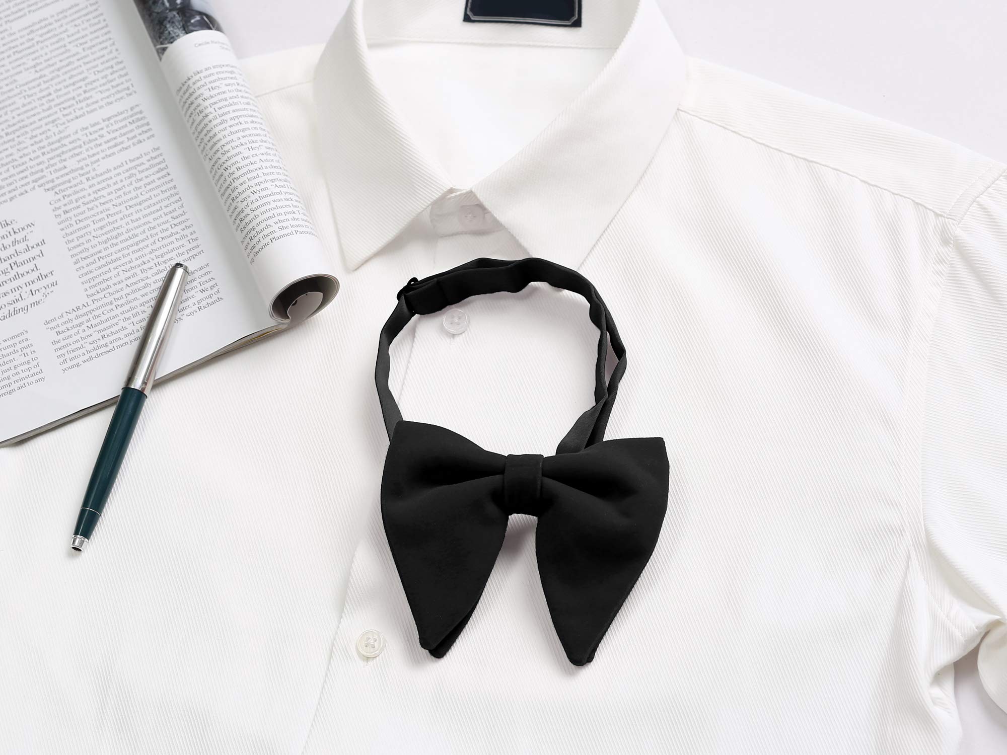 Allegra K Solid Pre-tied Bow Ties for Women Men Formal Party Prom Bowties Velvet One Size Black