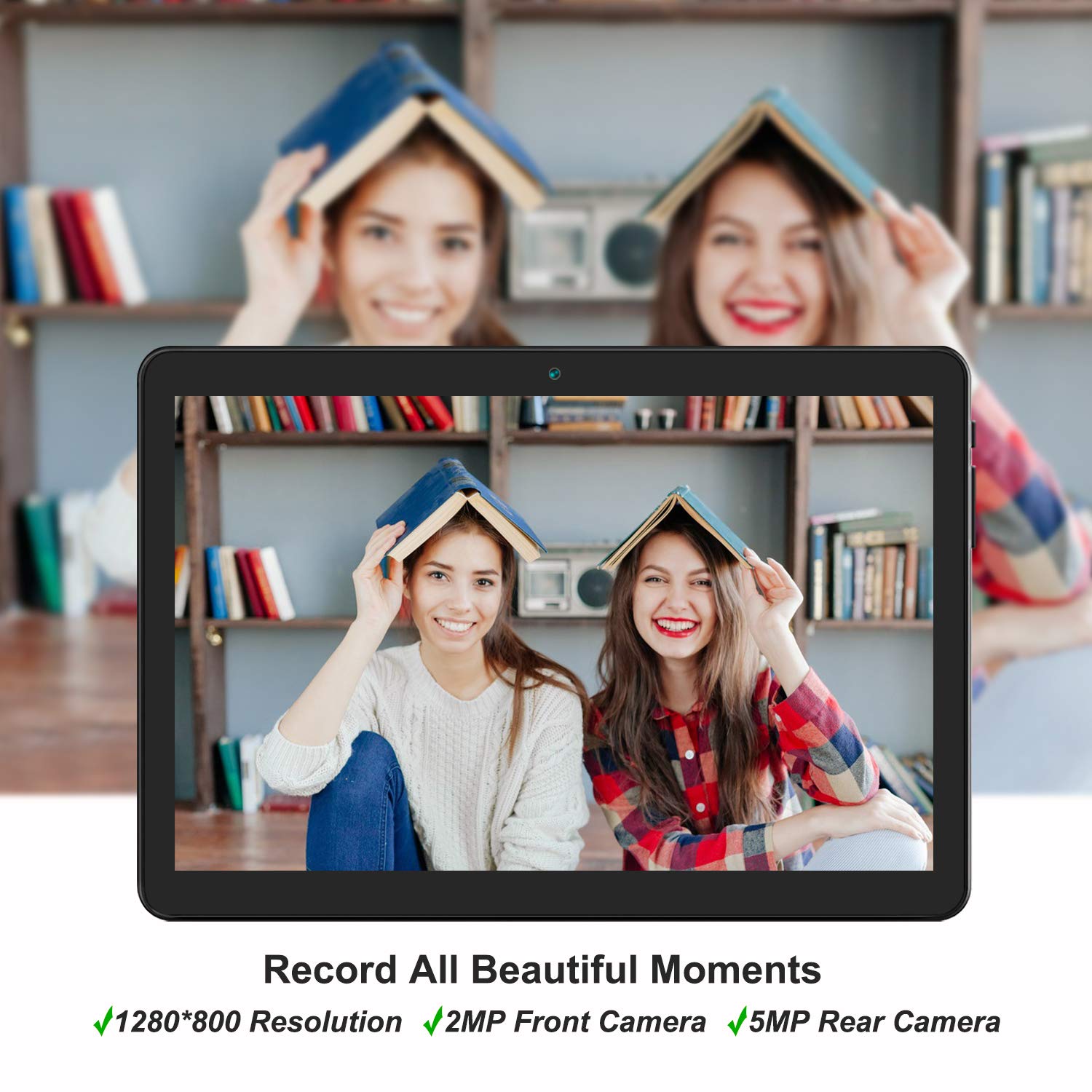 Android Tablet 10 Inch Tablet 3G Phablet, 6000mAh Battery, 10.1" Full HD Display, 2GB+32GB, GMS Certified, Dual SIM Card Slots Cameras Speakers, Support 128GB Micro SD Bluetooth WiFi GPS, Black