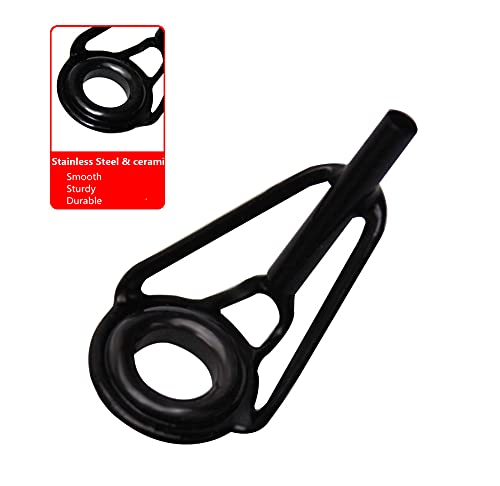 8pcs Fishing Rod Tip Repair Kit Rod Top Tips Replacement Fishing Rod Tips Stainless Steel Ceramic Ring Guide Tips