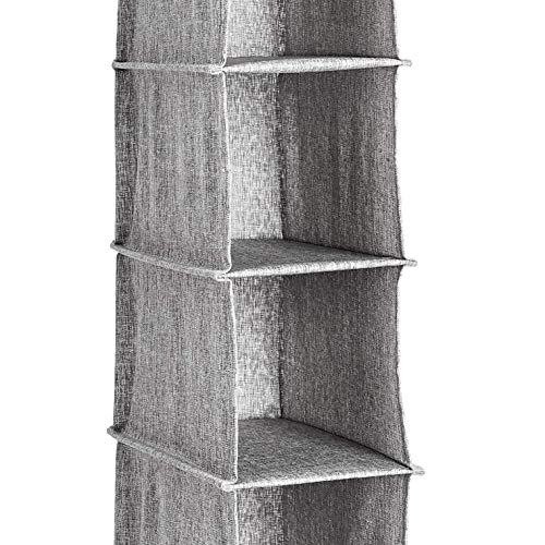 Amazon Basics Hanging Closet Shelf, 10 Tier, Heather Grey, 2.5"D x 6"W x 12"H