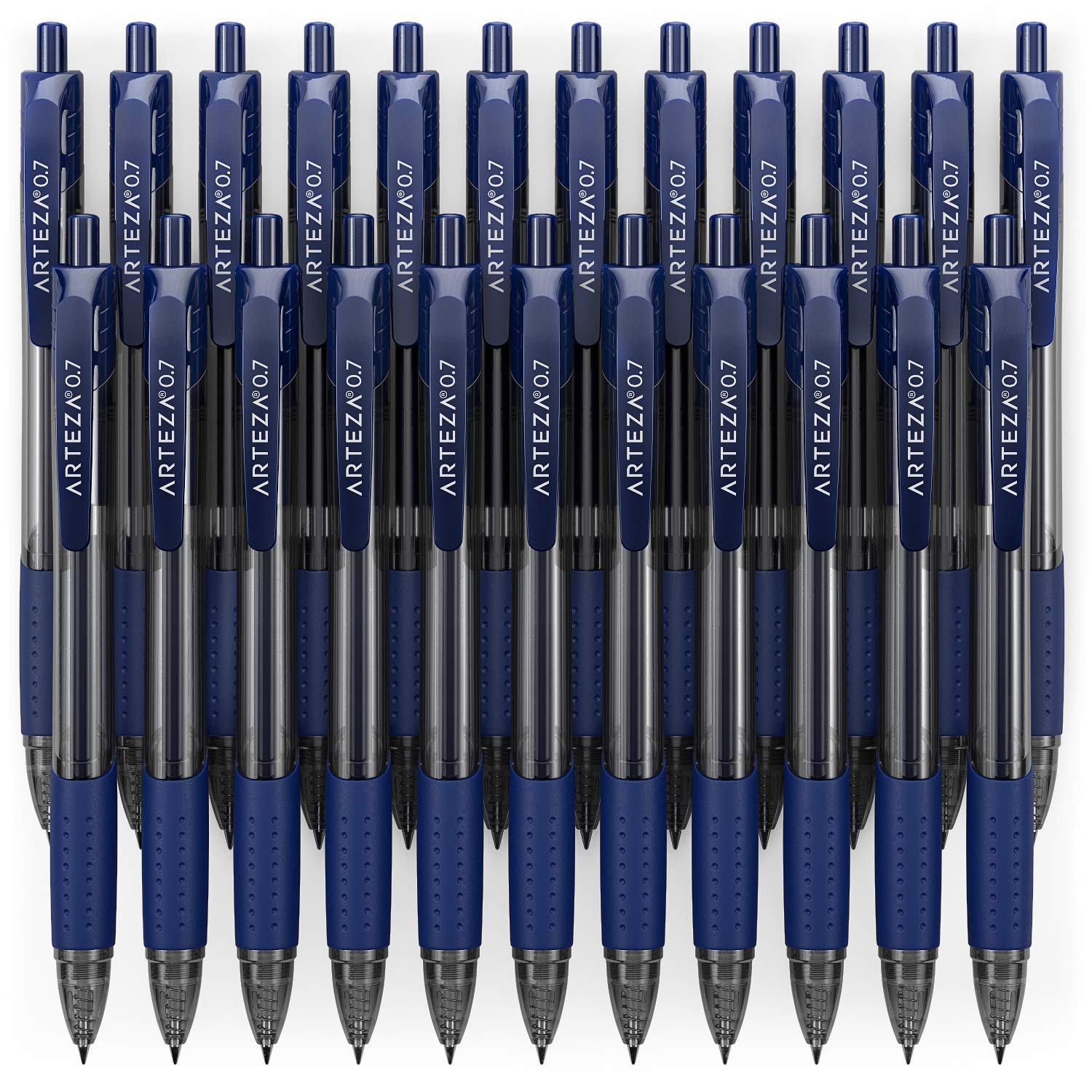 ARTEZA Blue Gel Pens Pack of 24, 0.7mm Medium Point, Quick-Drying Ink for Smooth Writing, Office & School Supplies