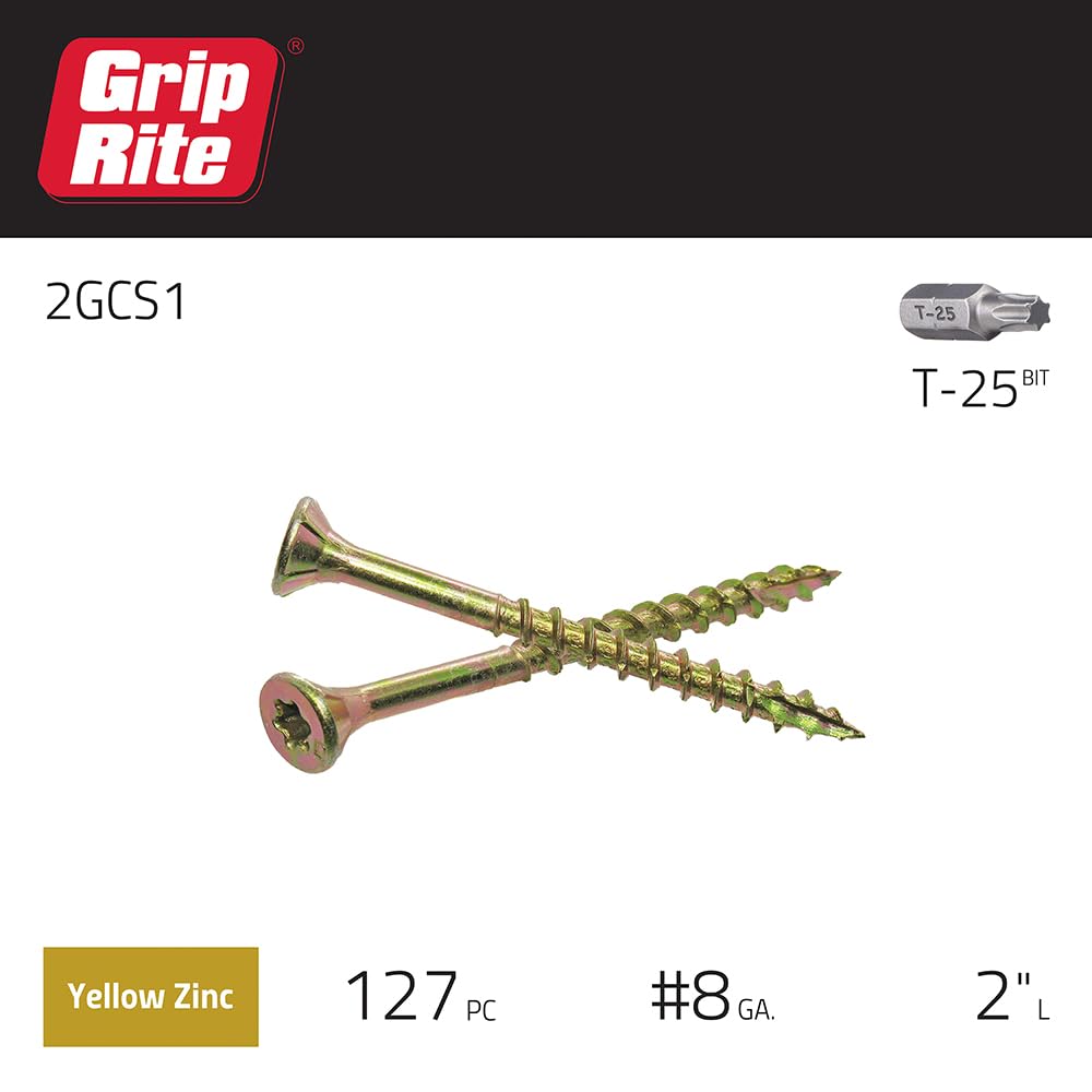 PRIMESOURCE 2GCS1 1LB 8X2 CONST Screw, 8 by 2", Gold