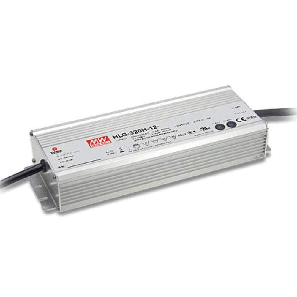 MEAN WELL Switching LED Driver Power Supply - Cable for Input and Output, 12V 22A 264W - HLG-320H-12 , Grey
