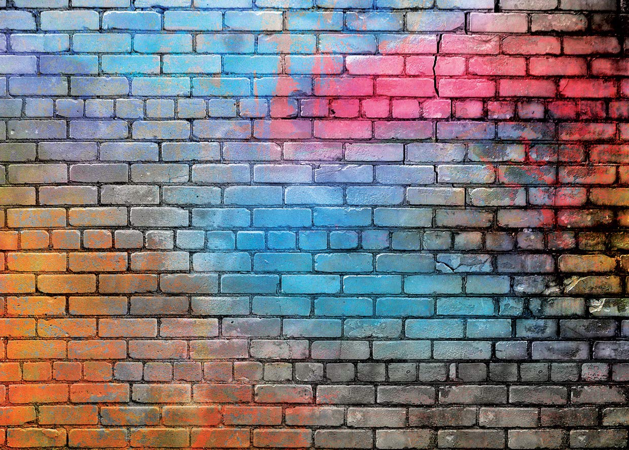 AIIKES 8x6FT Colorful Brick Wall Photo Backdrop 80's Hip Hop Disco Baby Birthday Wedding Graduation Themed Party Photography Background Fashion Decor Studio Photo Booth 11-502