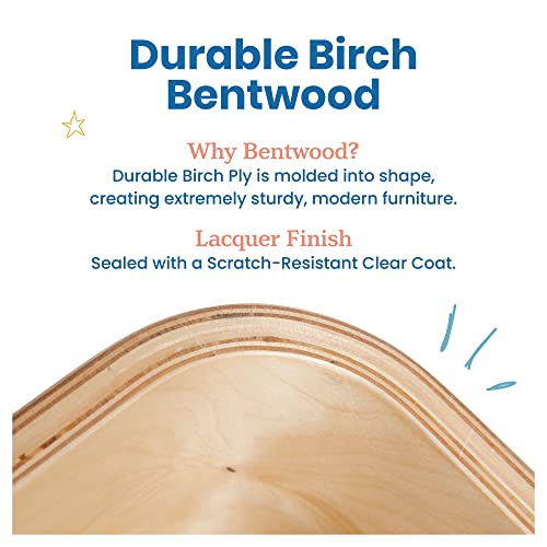 ECR4Kids Bentwood Round Table and Stool Set, Children's Furniture, Natural, 5-Piece