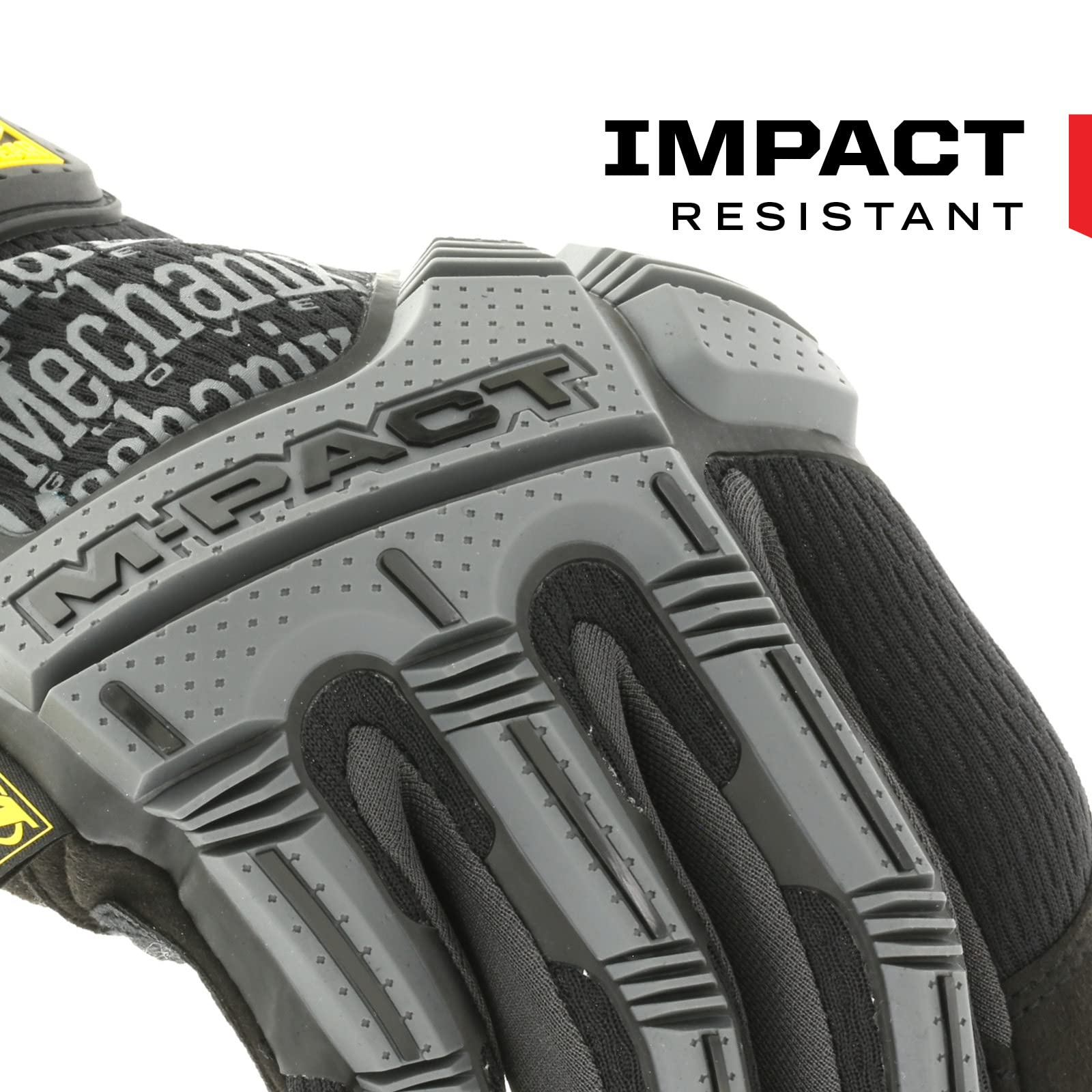 Mechanix Wear: M-Pact Work Gloves with Secure Fit, Work Gloves with Impact Protection and Vibration Absorption, Safety Gloves for Men (Black/Grey, Medium)