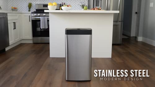 SIMPLI-MAGIC Sensor Trash Can Automatic Touchless Kitchen Garbage Bin, Stainless Steel, 13 Gallon