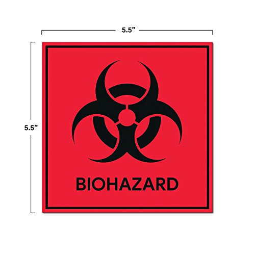 Biohazard Stickers Signs (Pack of 10) | Decals for Labs, Hospitals, and Industrial Use by Sutter Signs