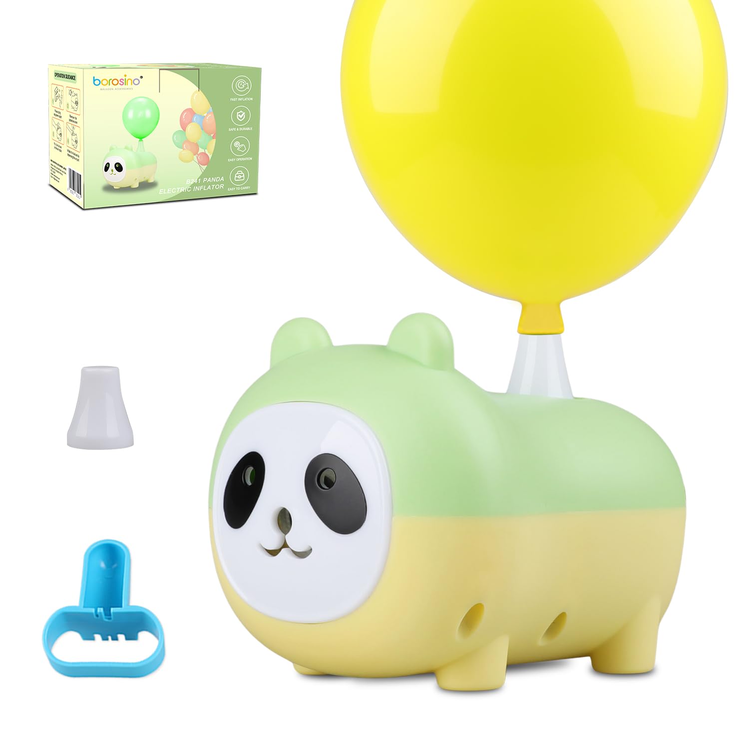 Borosino Balloon Pump Electric 110V 450W Portable Small Panda Balloon Inflator Blower Machine Air Pump for Balloon Garland Arch Party Decoration