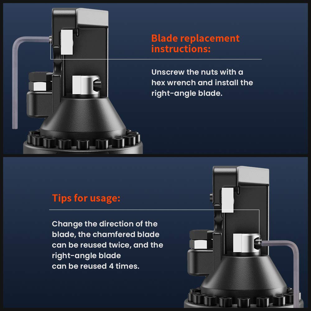 Anbull RS-16 Rebar Cutter Repalcement Blades with 12 Hexagon Screw and 12 Spring Washer