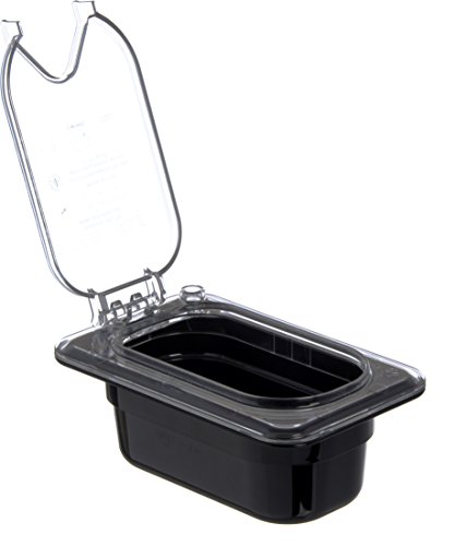 Carlisle FoodService Products 10339Z07 EZ Access Hinged Lid with Handle and Notch, Ninth Size, Clear