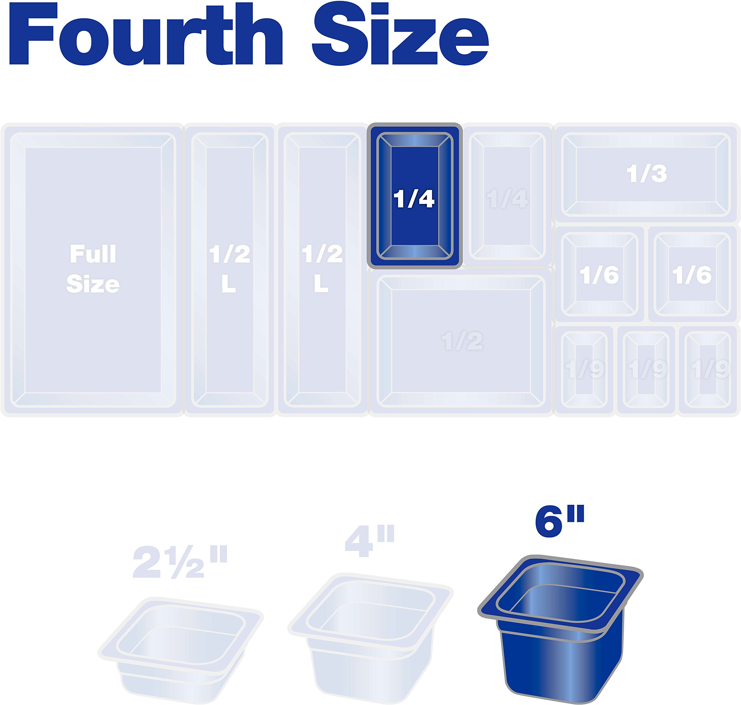 Carlisle FoodService Products StorPlus High-Heat 1/6-Size Food Pan, 6 Deep Food Storage Container with 4 Quart Capacity, High Heat Plastic, 1/6 Size, Amber, (Pack of 6)