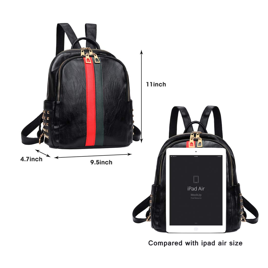 Alovhad Pu Leather Mini Backpack For Women Purse Cute Daypack Bag Fashion Shoulder Bag (A-Small Black)