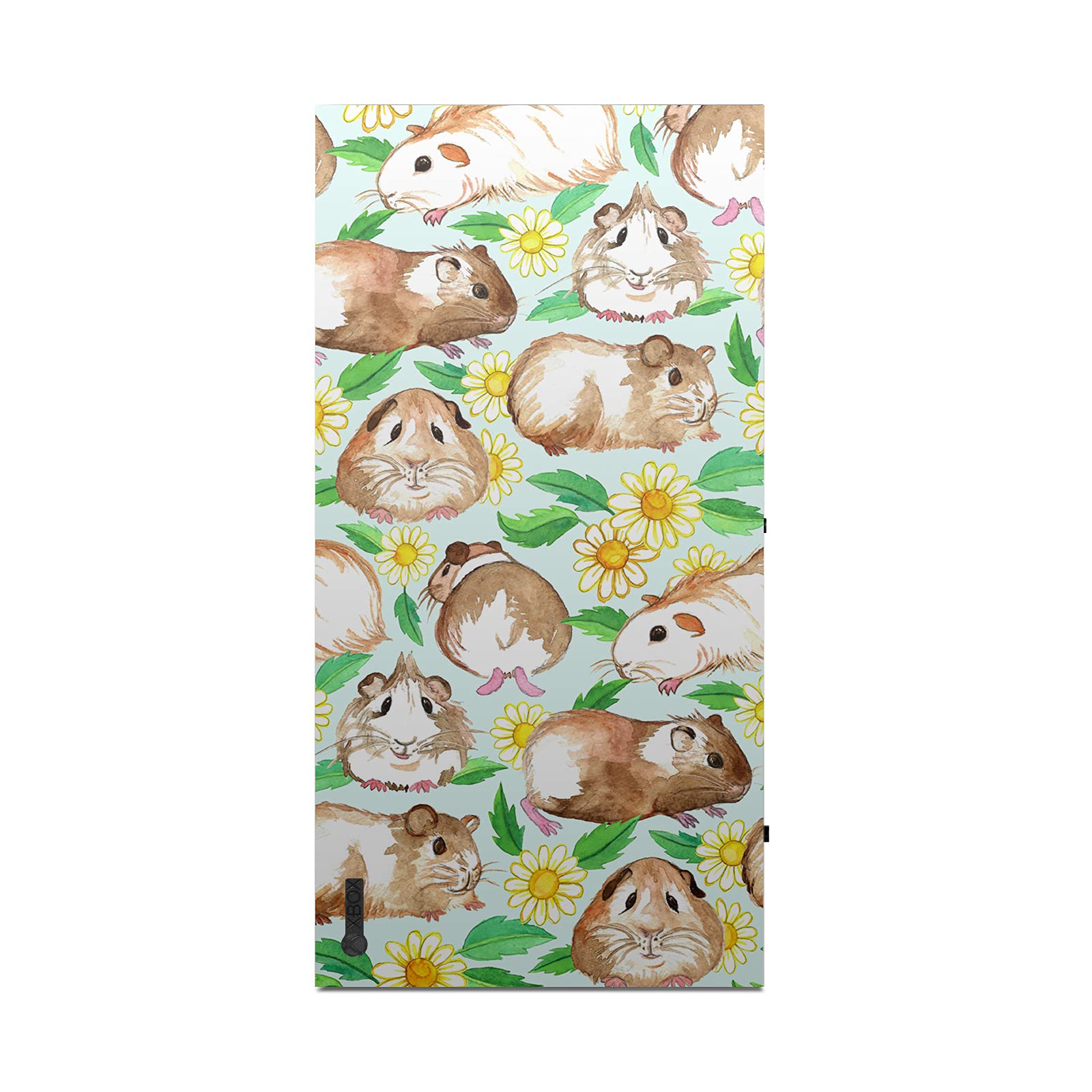 Head Case Designs Officially Licensed Micklyn Le Feuvre Guinea Pigs And Daisies In Watercolour On Mint Art Mix Vinyl Gaming Skin Decal Compatible With Xbox Series X Console and Controller Bundle