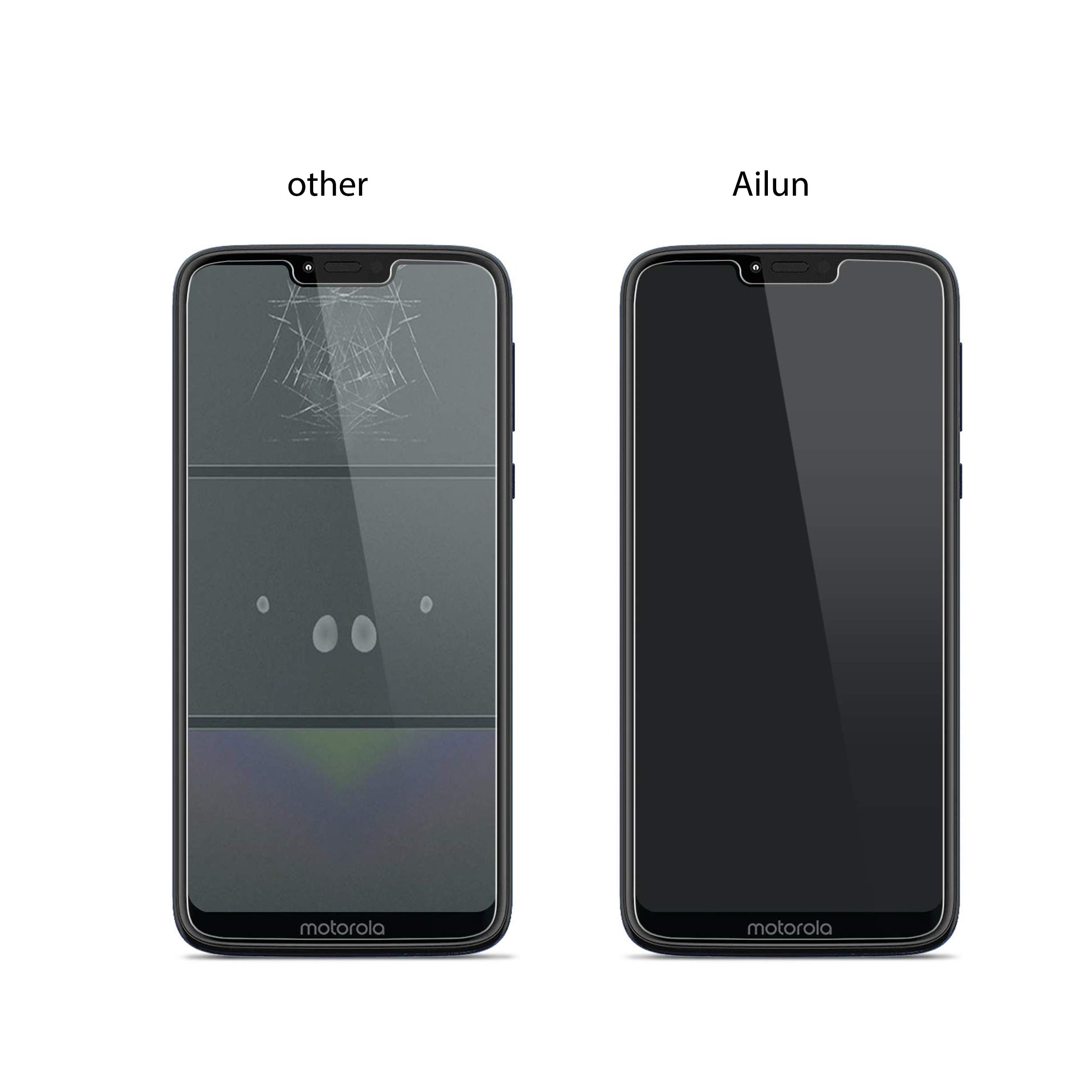 Ailun Screen Protector for Moto G7 Power 3 Pack 9H Hardness Tempered Glass Screen Protector for Motorola Moto G7 Power Bubble Free Anti Scratch Oil Stain Coating Case Friendly