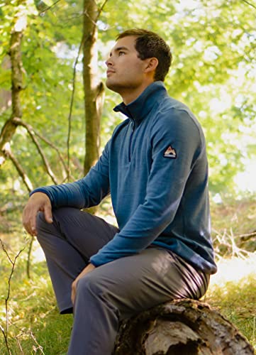 Avalanche Men's Zip Mock Neck Lightweight Soft Fleece Sweatshirt Indigo Heather XL