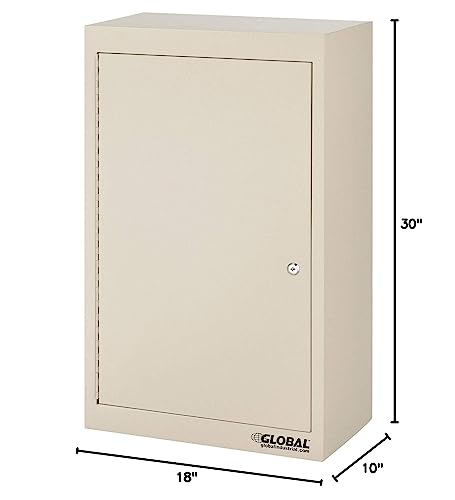 Global Industrial 18"W x 10"D x 30"H Large Narcotics Cabinet, Double Door/Double Lock, Beige