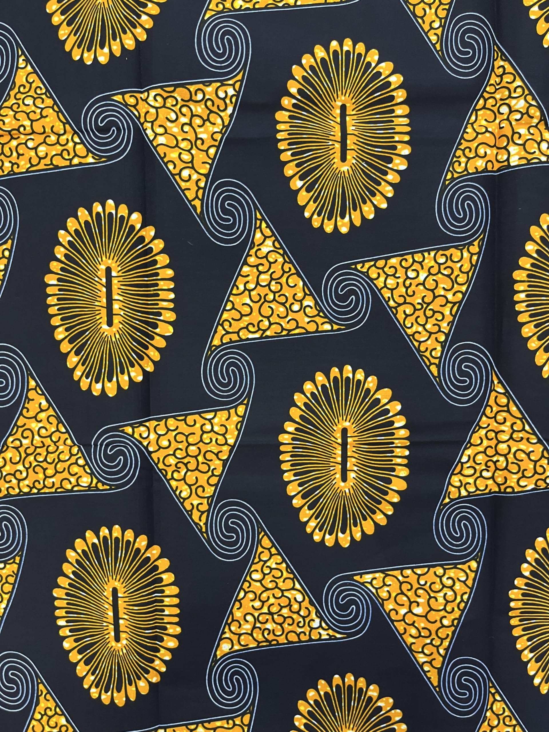 African Guaranteed Wax Block Prints Fabric/African Ankara Wrapper Fabric Wax Fabrics /-Sell by 6 Yards-100% Cotton-for Dresses- Burnt-Orange, Dark-Blue,White, Black