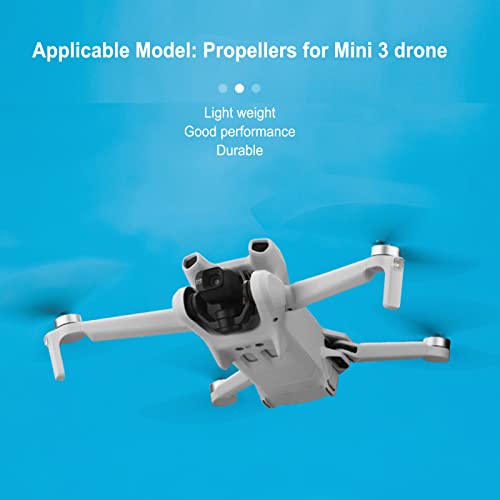 Drone Propellers, Powerful High Rigidity Drone Wing Blades PC Drone Accessories Strong and Light Pulling Force for Mini 3 (Orange Edge)