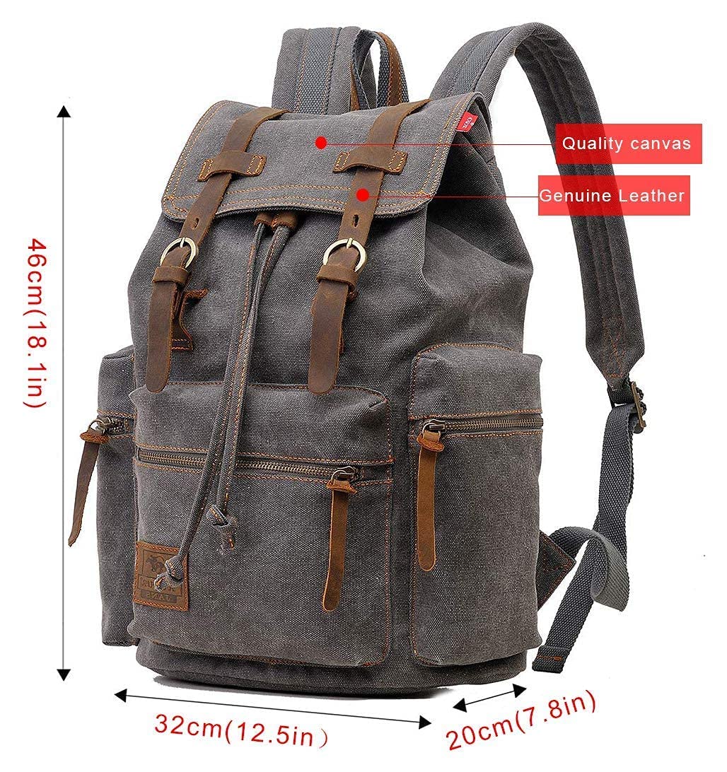 AUGUR canvas backpack set For men vintage canvas 17 inch laptop backpack with shoulder bag canvas men bag