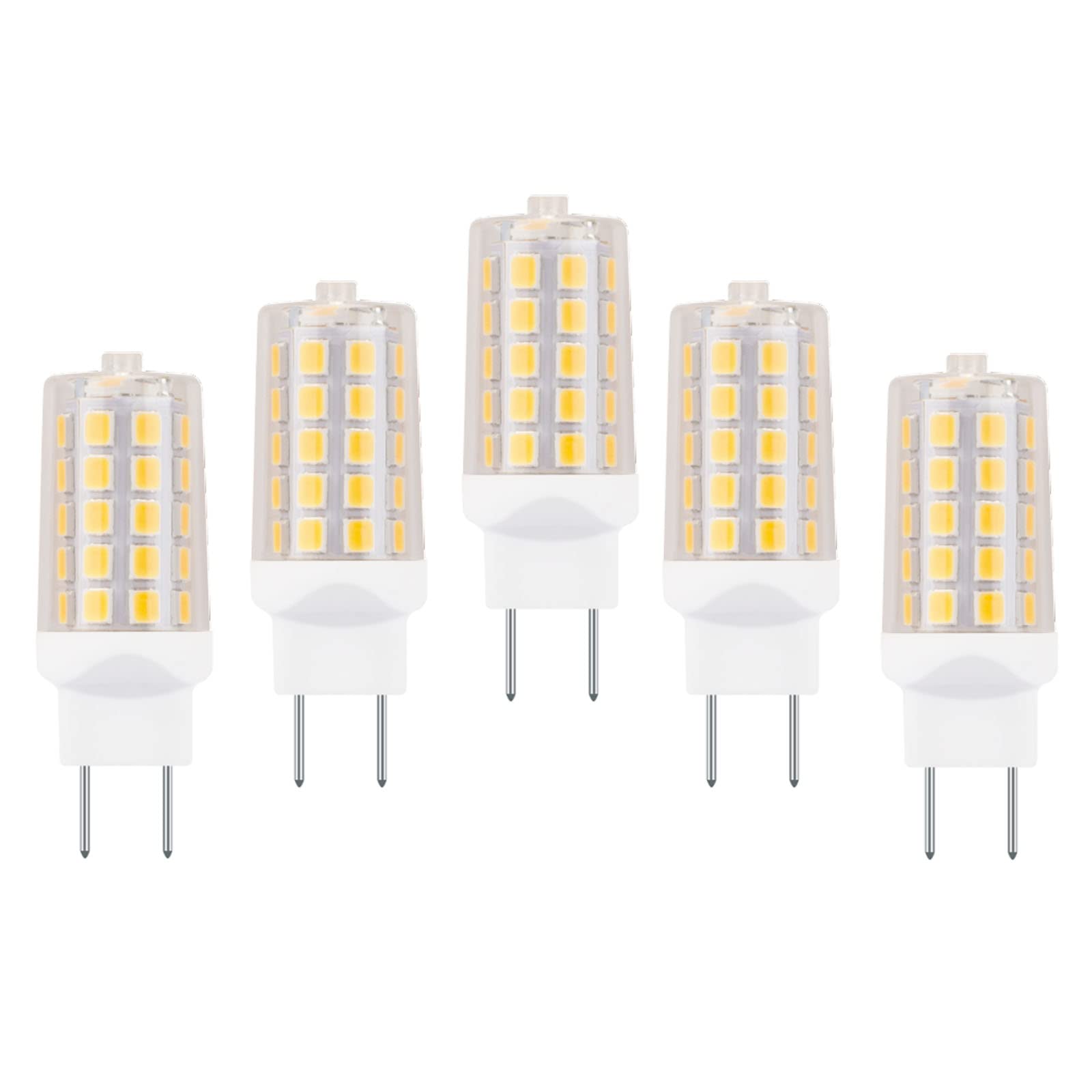 BAOMING G8 LED Bulb Dimmable 4W, 35 Watt T4 G8 Halogen Equivalent, 2700K Soft Warm White, 120V No-Flicker, Chandelier Lighting 450LM (5 Pack)