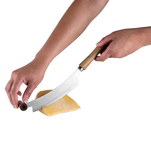 Twine Rustic Farmhouse Acacia Dutch Knife Cheese Knives, Silver