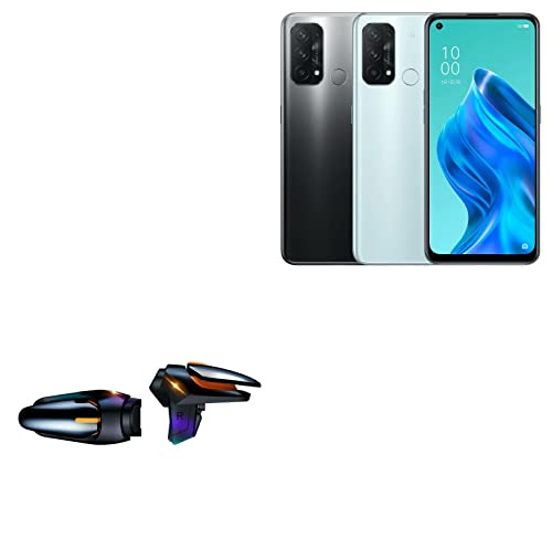 BoxWave Gaming Gear Compatible With Oppo Reno 5A - Touchscreen QuickTrigger Auto, Trigger Buttons Autofire Gaming Mobile FPS - Jet Black