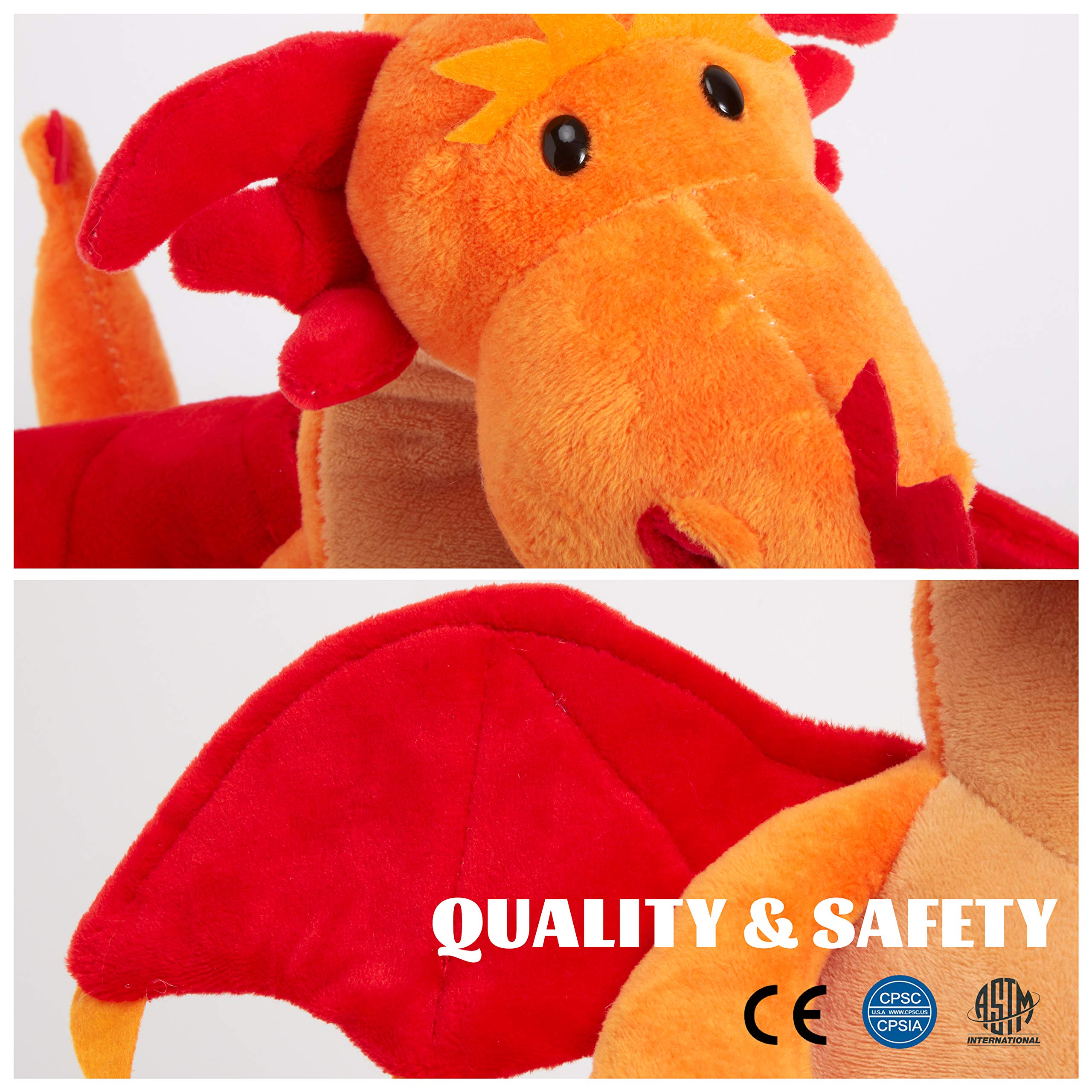 Glow Guards 12’’ Musical Light up Charizard Dragon Stuffed Animal Plush Toy Night Lights Doll Holiday and Birthday Gifts for Kids