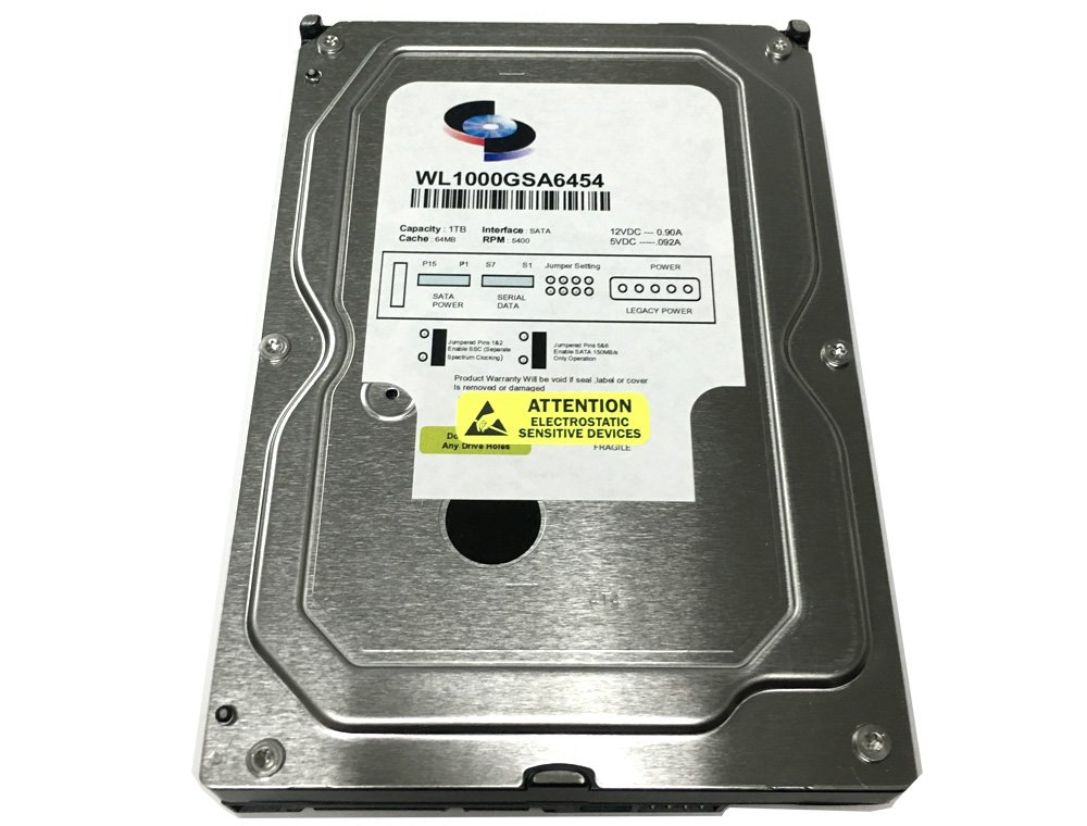 WL 1TB 64MB Cache 5400RPM SATA III (6.0Gb/s) (Low Power & Heavy Duty) 3.5" Internal Hard Drive (PC, NAS & CCTV DVR) - w/ 1 Year Warranty