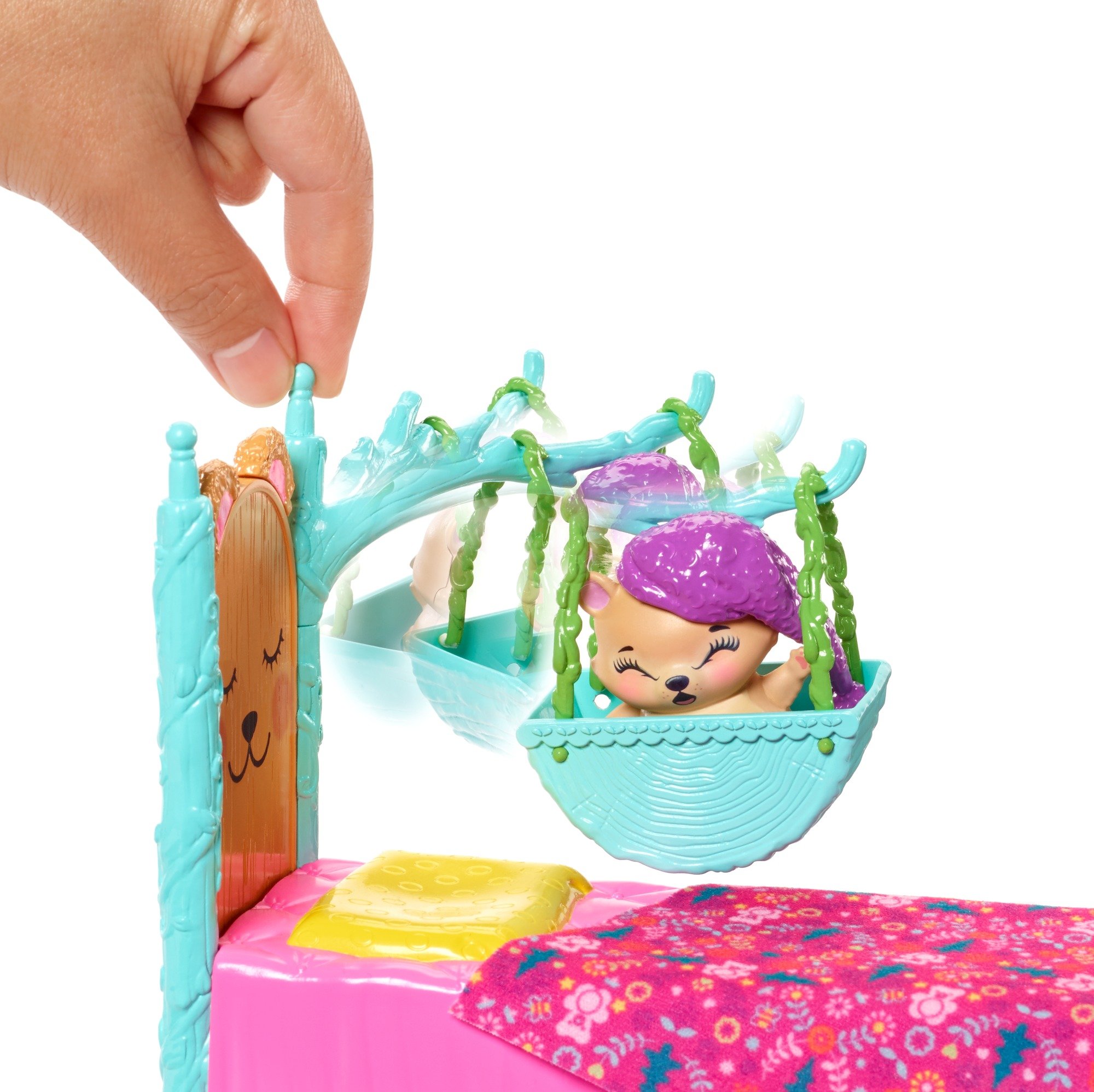 Mattel Enchantimals Sleepover Bedroom Playset β Bren Bear doll (6-in) and Snore Animal Figure