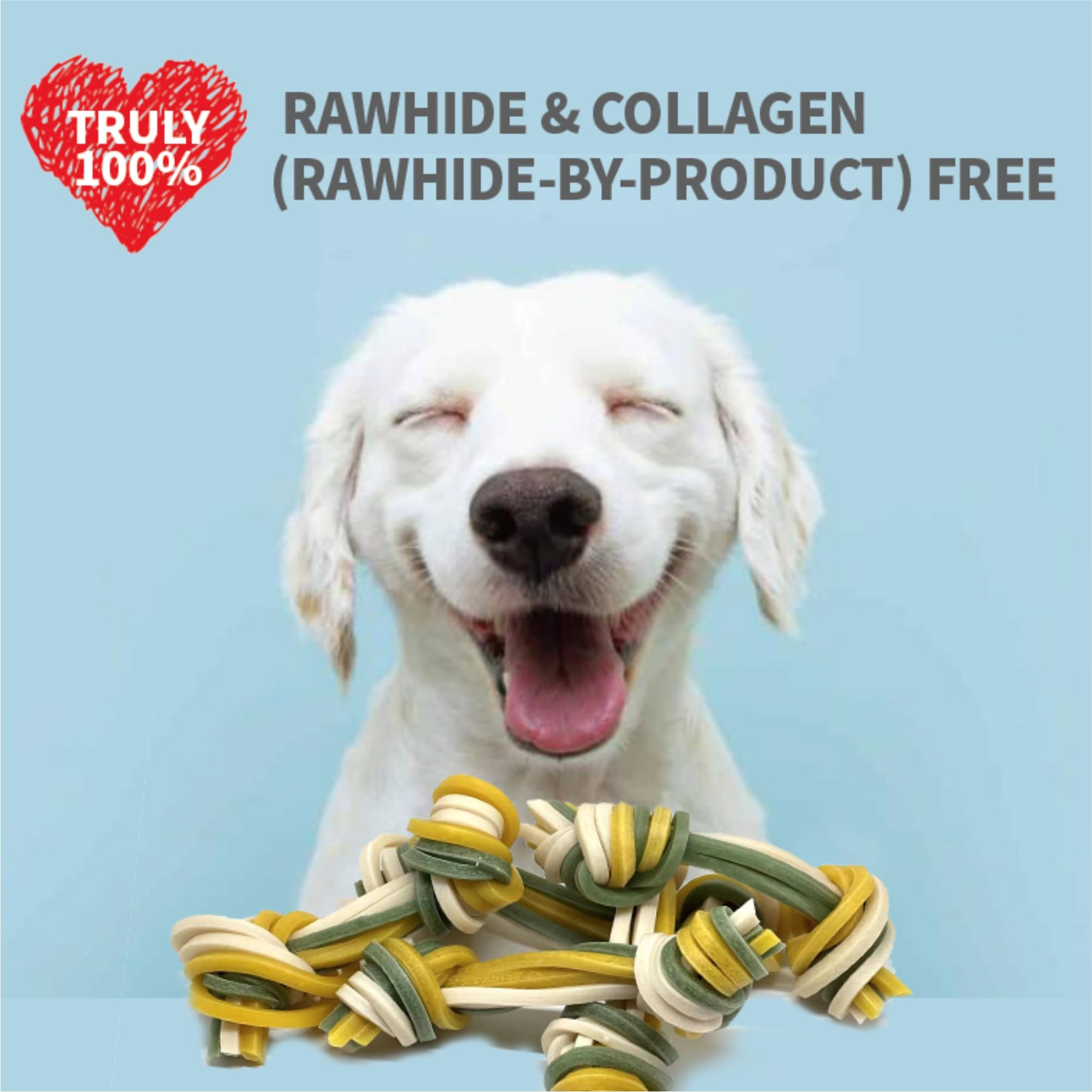 LuvChew Rawhide Free Triple Dental Floss Treats Medium 5pcs/Bag