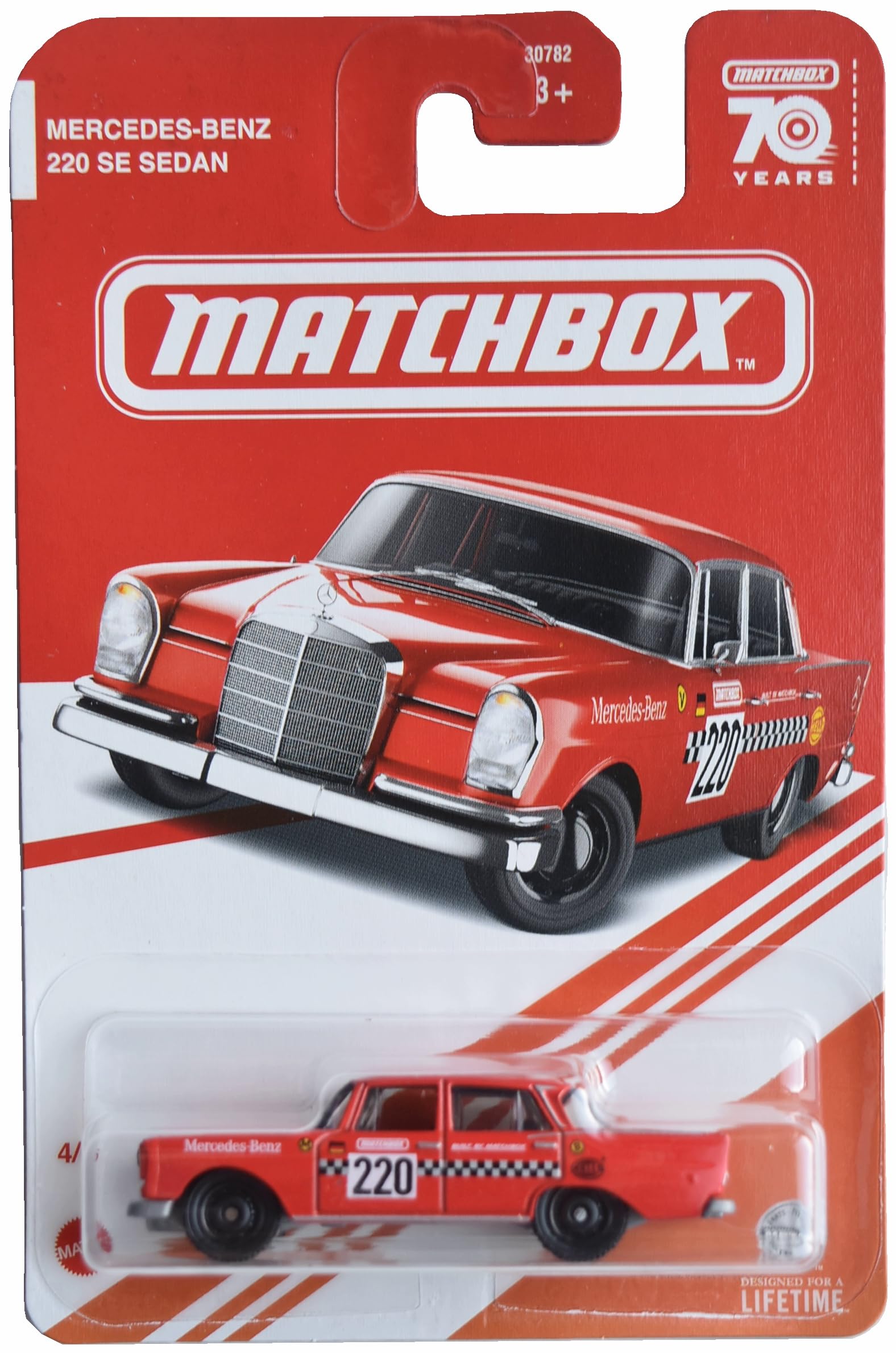 Matchbox Mercedes Benz 220 SE Sedan, Metal Parts [red] 4/6