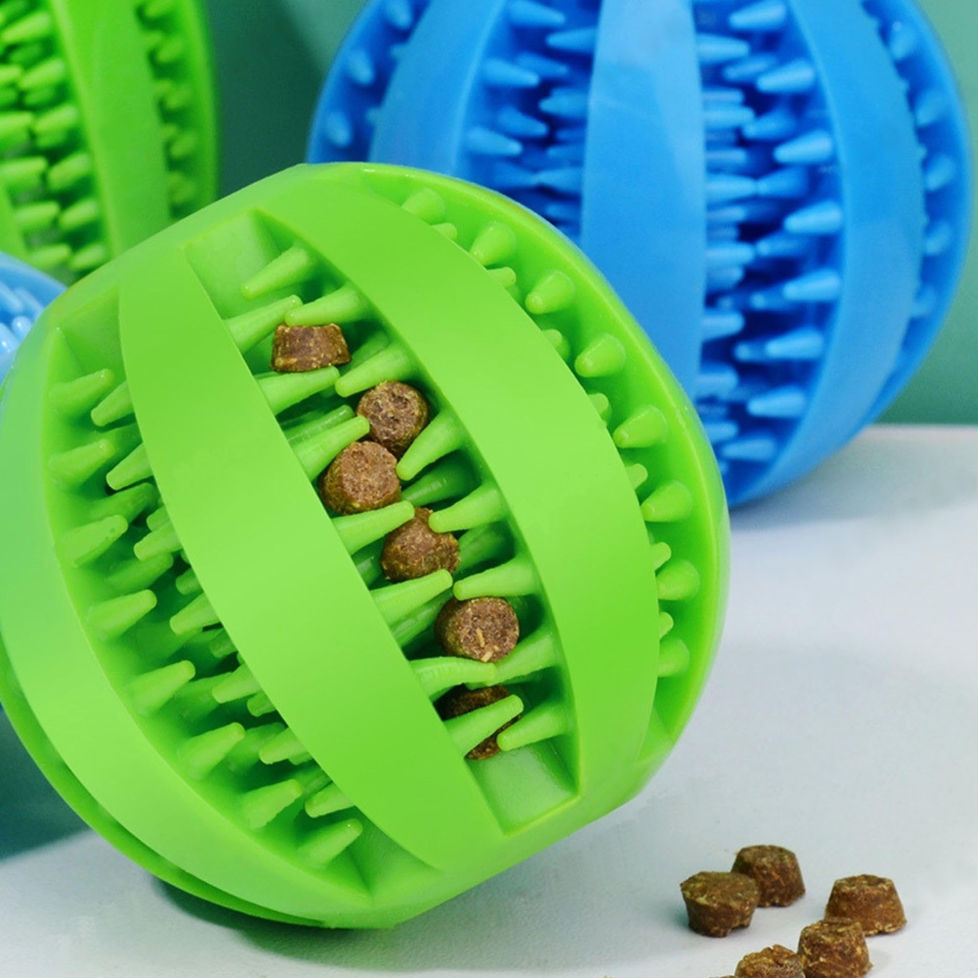 Dog Ball Chew Puppy (2 Pack), for Aggressive Chewers, Interactive Puppy Dog Toy, Puzzle Teething Toy, Essential Brain Stimulating, Dog Treat Ball Small Breed