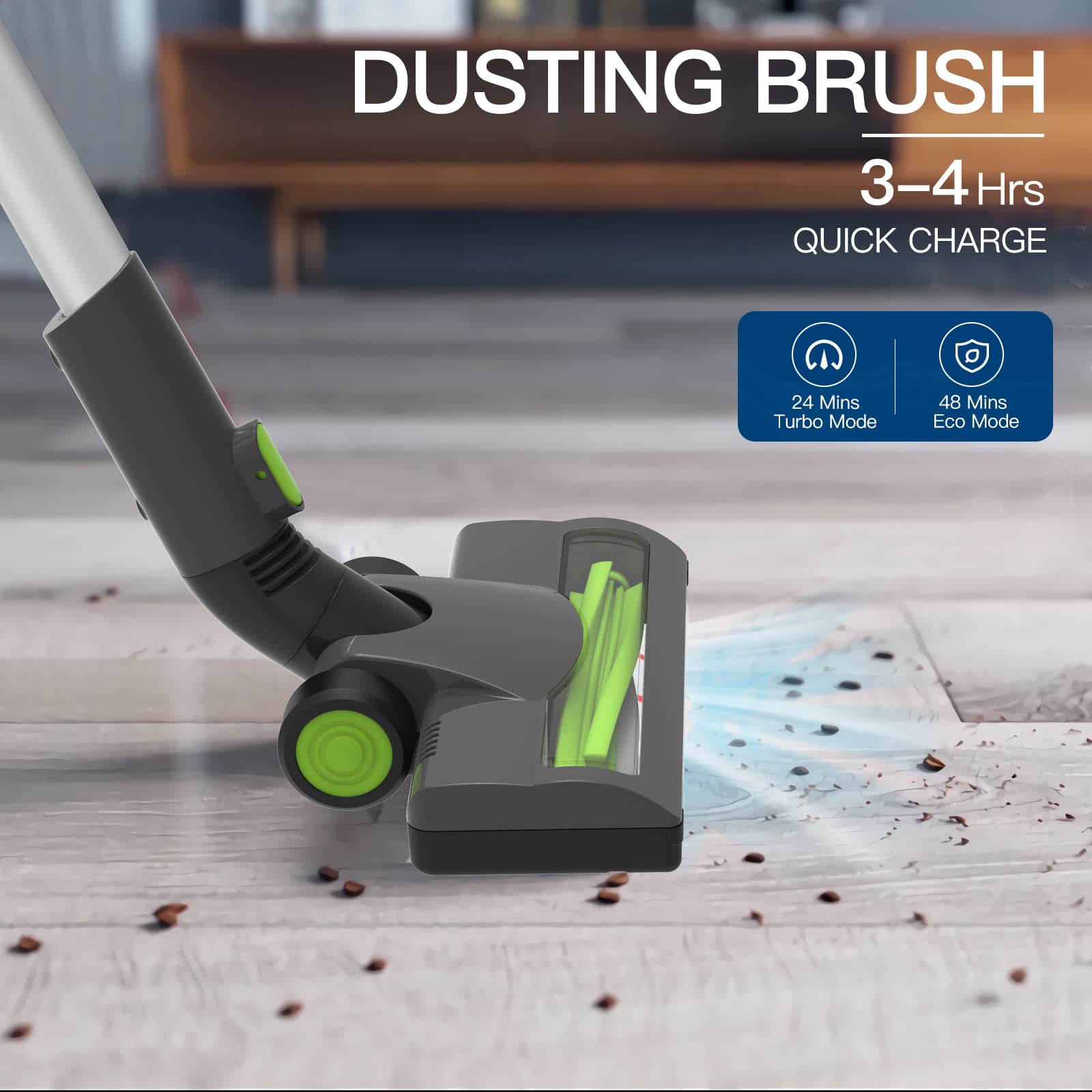 Mitcent Cordless Vacuum Cleaner with 2600mAh Rechargeable Lithium Batteries, Up to 48 Mins Runtime, for Home Hard Floor Carpet Pet Hair