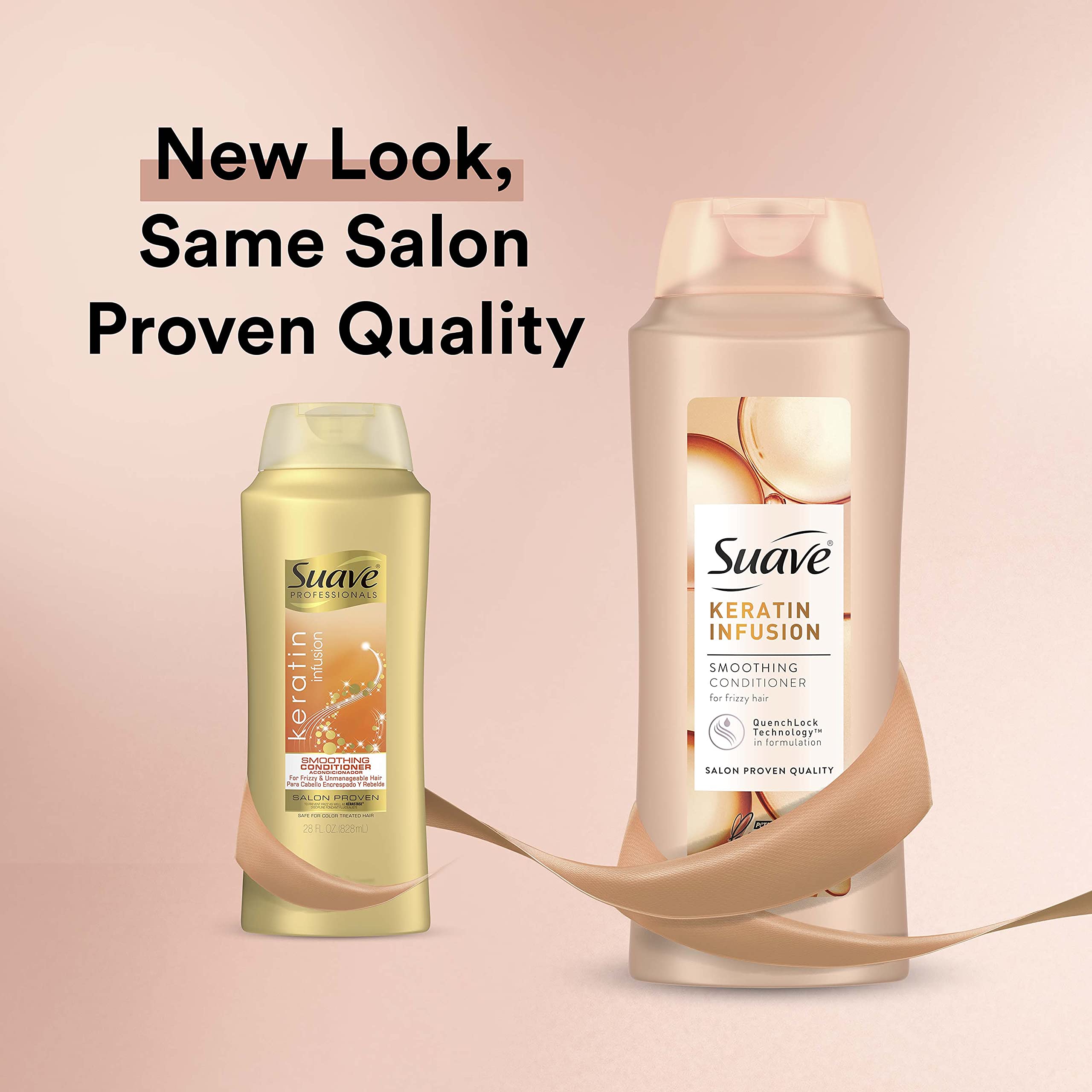 Suave Professionals Smoothing Conditioner For Dry Hair Keratin Infusion Hair Conditioner with 48-hour Frizz Control, 28 Ounce (Pack of 4)