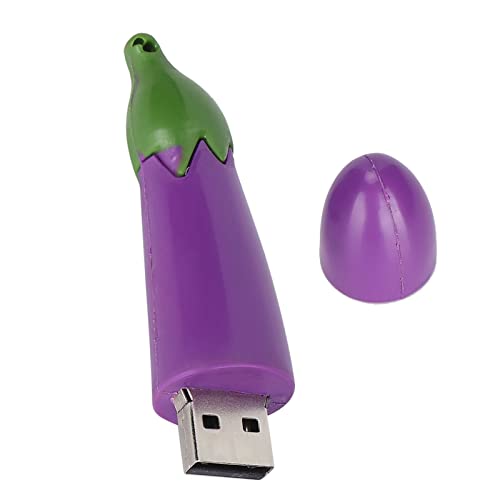 Cartoon Eggplant USB Flash Drive, USB2.0 Memory Thumb Stick U Disk for School Kids and Students Gift(32GB)