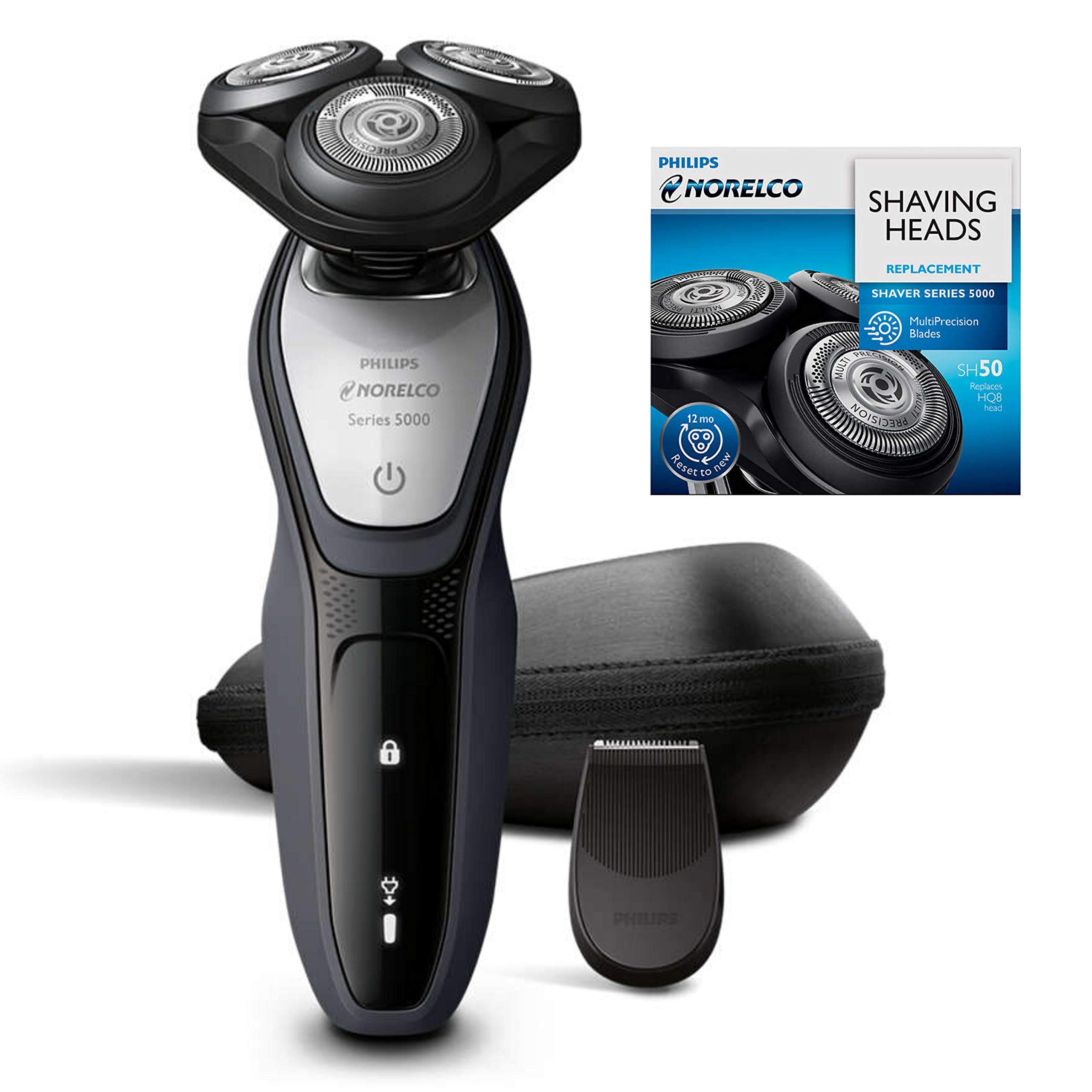Philips Norelco Wet & Dry Shaver Bonus Set with Travel Pouch and Additional Shaving Head Included