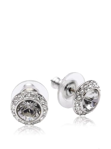 SWAROVSKI Una Angelic Stud Pierced Earrings, Rhodium Finish, Clear Crystal
