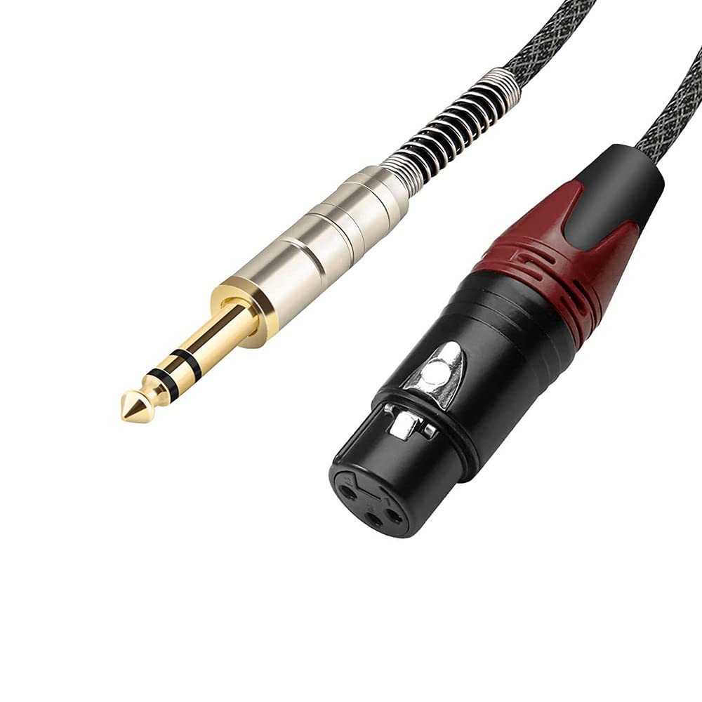 CUNBANZ 20FT XLR Female to 1/4"(6.35mm) TRS Nylon Braided Balanced Microphone Cable,TRS to XLR Female Cable Mic Cord