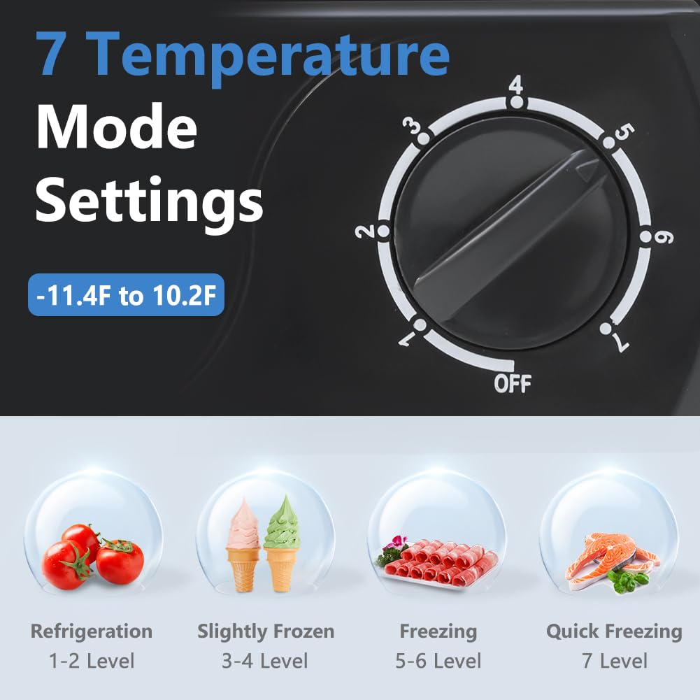 Chest Freezer, 3.8 Cu Ft Compact Deep Freezer With Fast Cooling & Convenient Pulley, Perfect for Kitchen Parlor, Small Freezer With Low Noise & Energy Saving, Titanium Gray