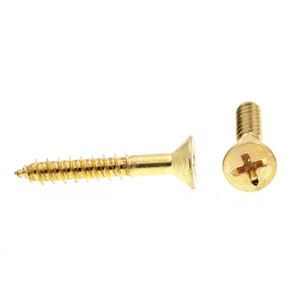 Prime-Line 9035641 Wood Screw, Flat Head Phillips, #10 X 1-1/4 in, Solid Brass, Pack of 25