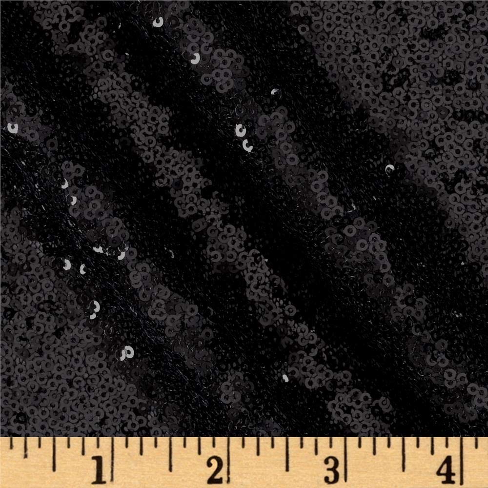 Glitz Sequin & Stretch Mesh Black, Fabric by the Yard