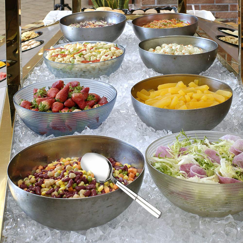 Saedy Stainless Steel Banquet Serving Spoon, Set of 8