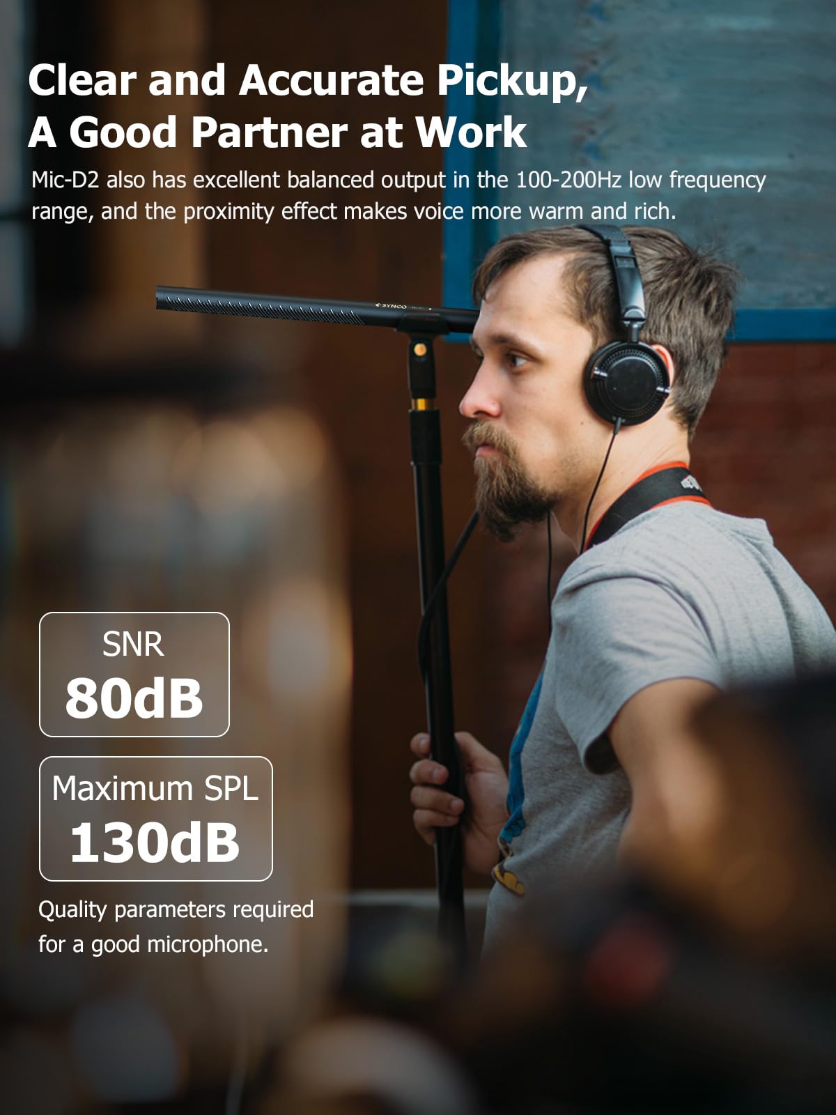 SYNCO XLR Shotgun Microphone, Shotgun Mic D2 Hyper Cardioid Directional Condenser Mic with XLR Connector, Video/Audio Recording for Camcorders, Shotgun-Microphone-XLR-Condenser-Mic