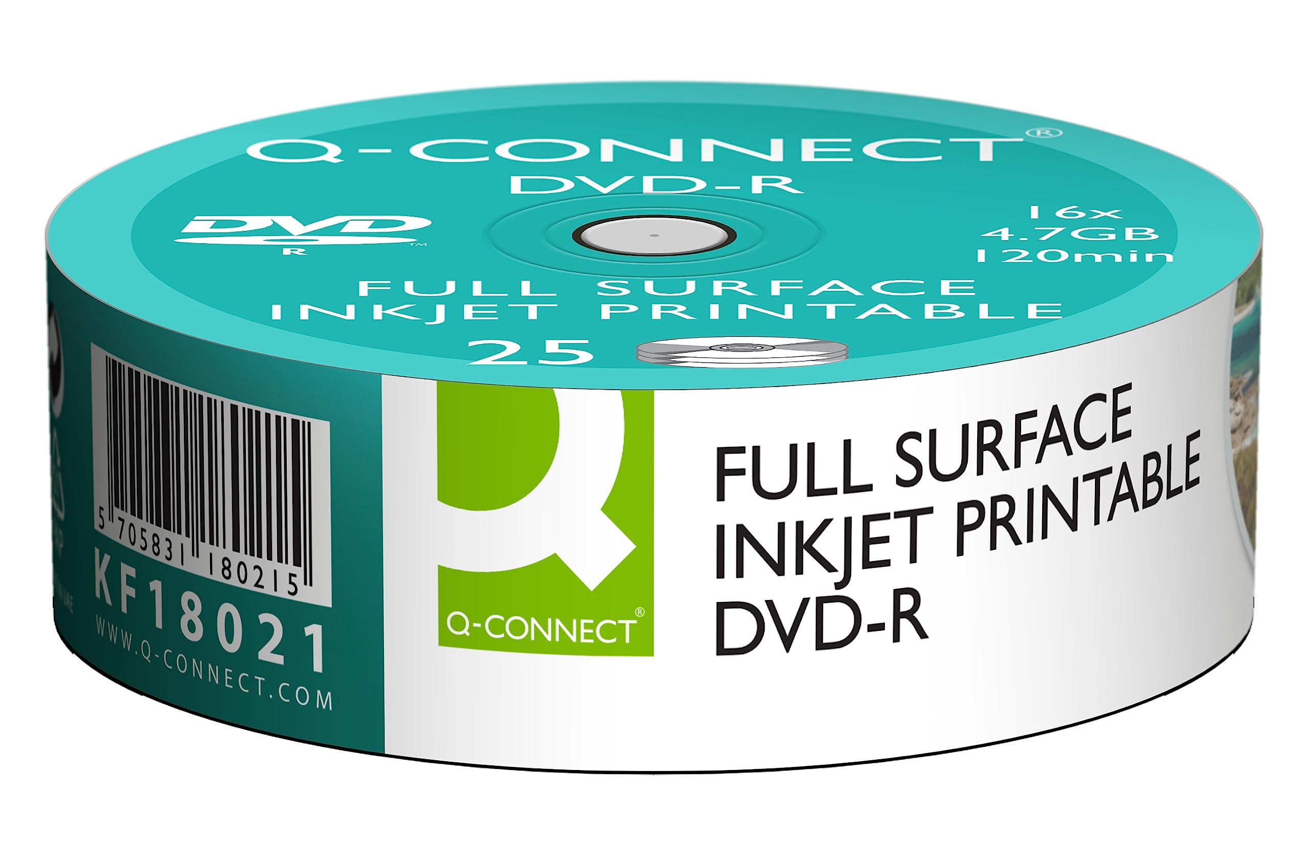 Q Connect 16 x 4.7 GB Inkjet Printable DVD-R Disc (Pack of 25)