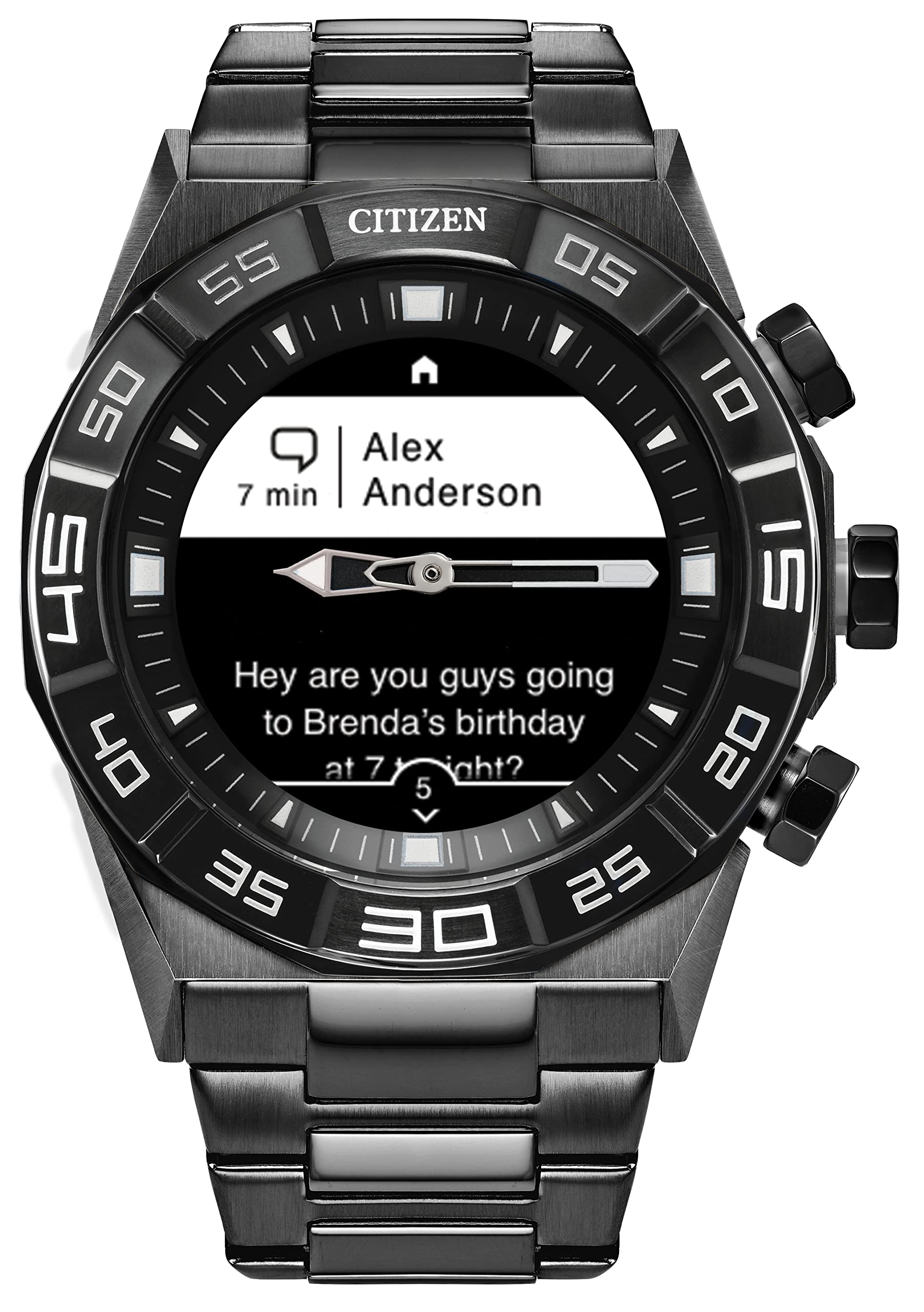 Citizen CZ Smart Gen 1 Hybrid smartwatch 44mm, Continuous Heart Rate Tracking, Fitness Activity, Golf App, Displays Notifications and Messages, Bluetooth Connection, 15 Day Battery Life
