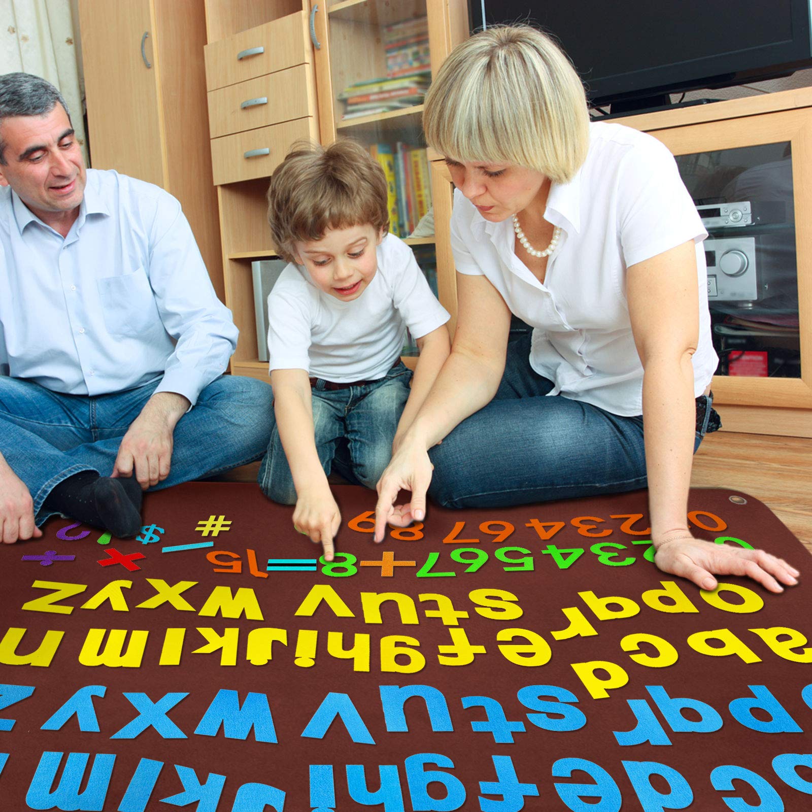 Toddlers Toys Felt-Alphabet Letters Numbers for Preschool Learning Activity with 107 Pieces ABC Upper Lower Case Letters, Numbers Children Felt Wall Sensory Activity Toys