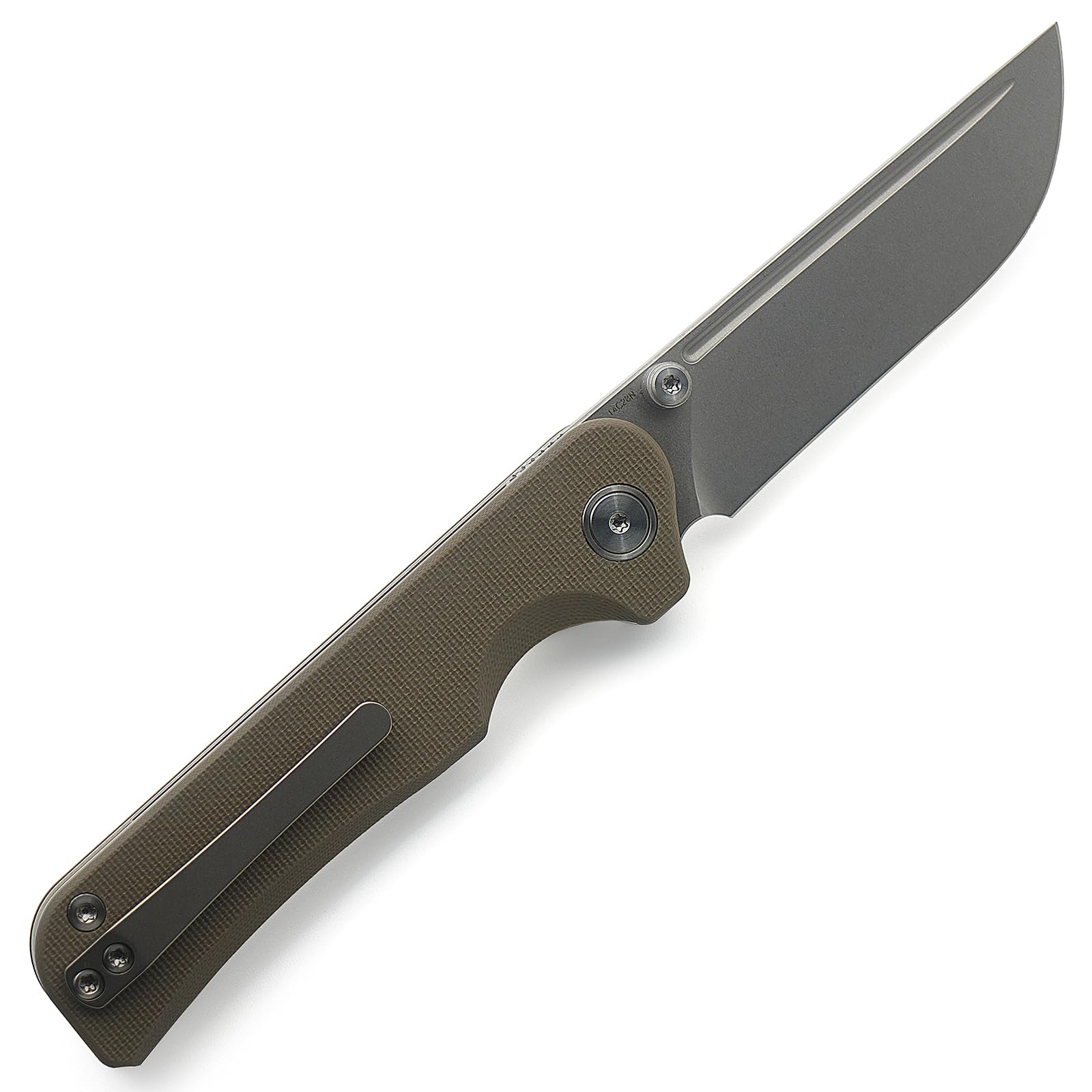 Miguron Knives M Pagos Front Flipper Folding Knife 3.16" Stonewash 14c28n Blade Tan G10 Handle Camping Hiking Pocket Knife MGR-807STN