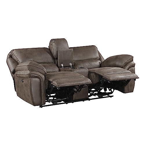 Lexicon Dorritt Wall-Hugger Power Double Reclining Loveseat, Brown