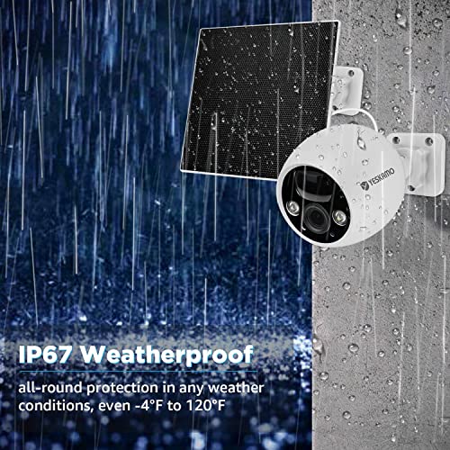 YESKAMO Solar Panel for 2K Wireless Security Camera System 2-Cam Kit
